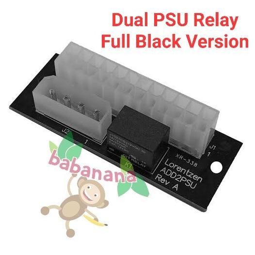 Jual Dual power supply motherboard relay mining mobo psu full black ...