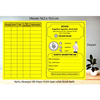 Jual Kartu KB / Kartu Akseptor KB Custom Lipat 2 hitam putih | Shopee ...