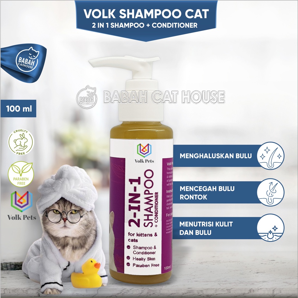 Jual VOLK PETS 2 in 1 Shampo Kucing Plus Conditioner Cat Anak Kitten ...