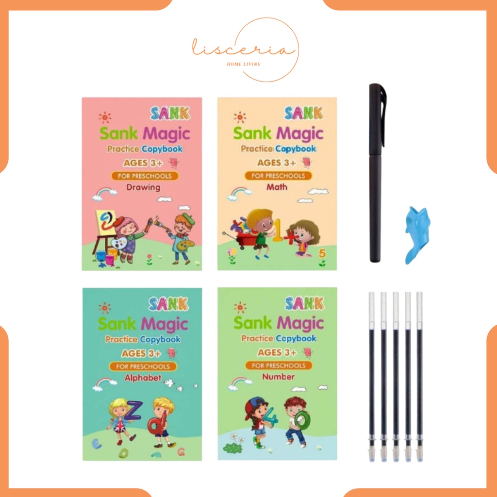 Jual [ LSC ] SANK Magic Practice Book 1 SET ISI 4 Buku Sank Magic Buku ...