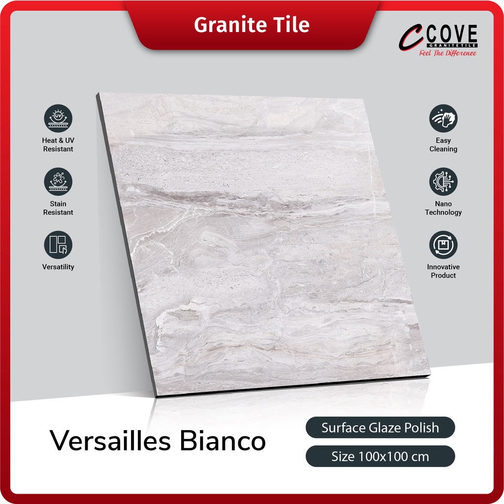 Jual Cove Granite Tile Versailles Bianco 100x100 | Shopee Indonesia
