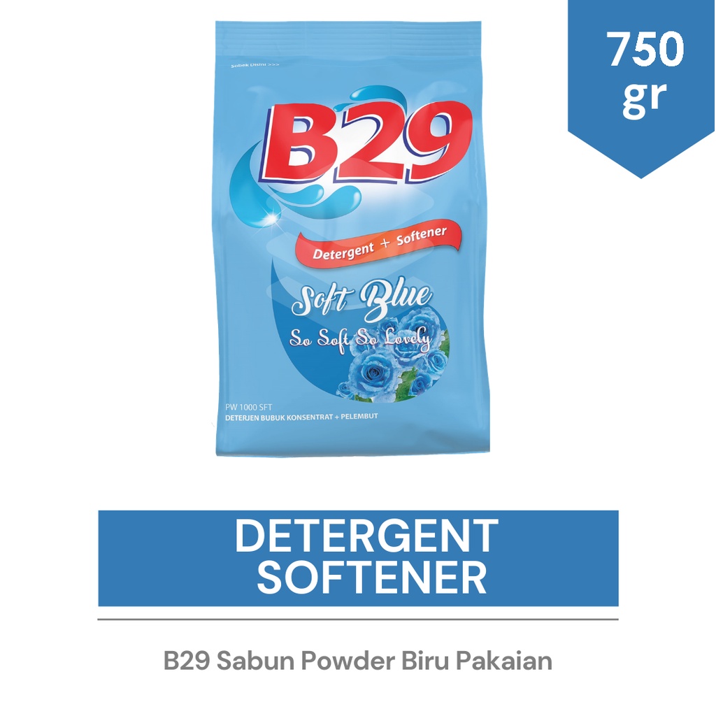 Jual B29 Detergent Softener Blue 750gr Sabun Powder Biru Pakaian ...