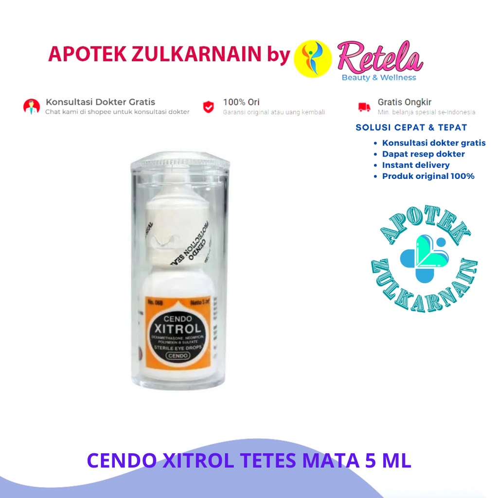 Jual CENDO XITROL TETES MATA 5 ML free bubble wrap | Shopee Indonesia
