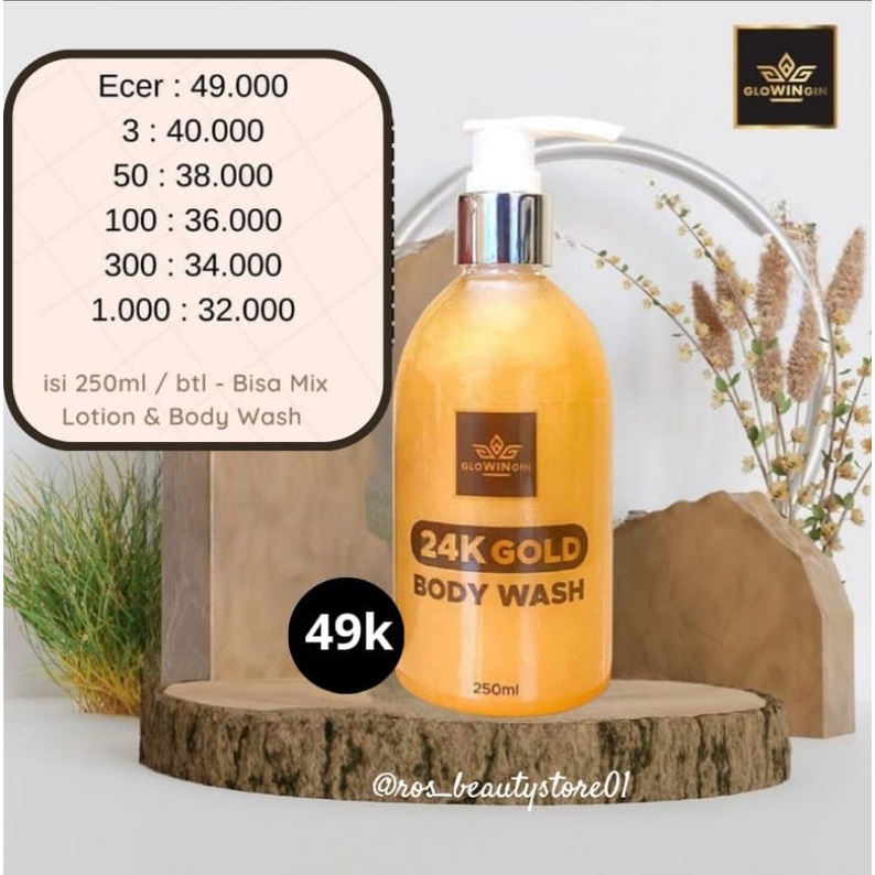 Jual Glowingin 24K Gold Body Wash/Sabun Mandi Mengandung skincare ...