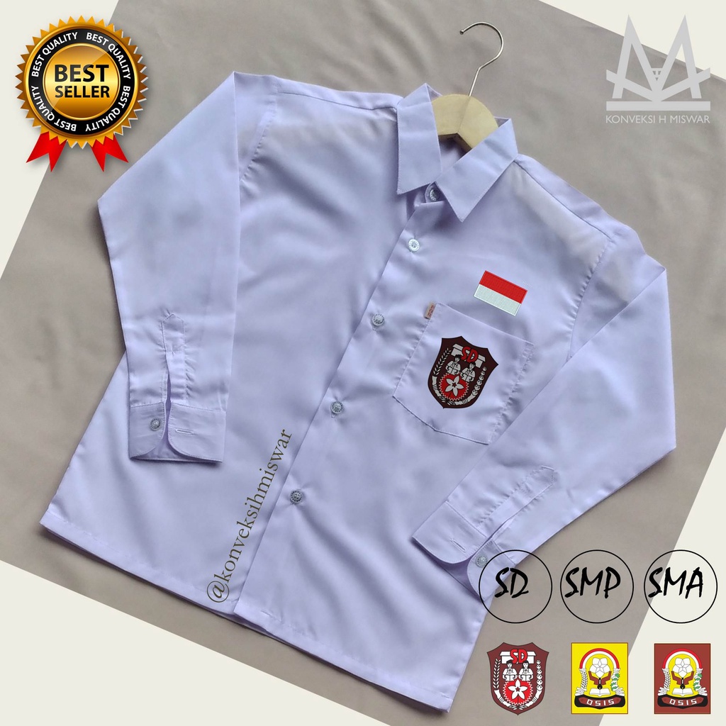 Jual Seragam Sekolah - Baju Kemeja Putih Lengan Panjang - Polos ...