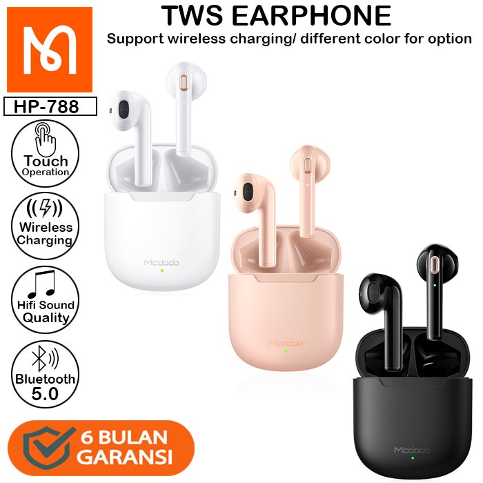 Jual HEADSET BLUETOOTH MCDODO TRUE WIRELESS EARPHONE EARBUDS TWS HP-788 | Shopee Indonesia