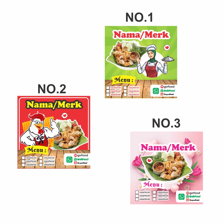 Jual Stiker ayam geprek - stiker ayam bakar - stiker ayam goreng ...