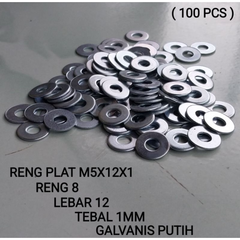 Jual RENG PLAT M5X12X1 RENG KUNCI 8 ( 100 PCS ) | Shopee Indonesia