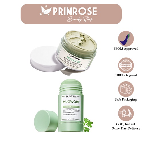 Jual SKINTIFIC Mugwort Anti Pores & Acne Clay Mask Pore Clarifying Wask Off Pack - Masker Wajah ...