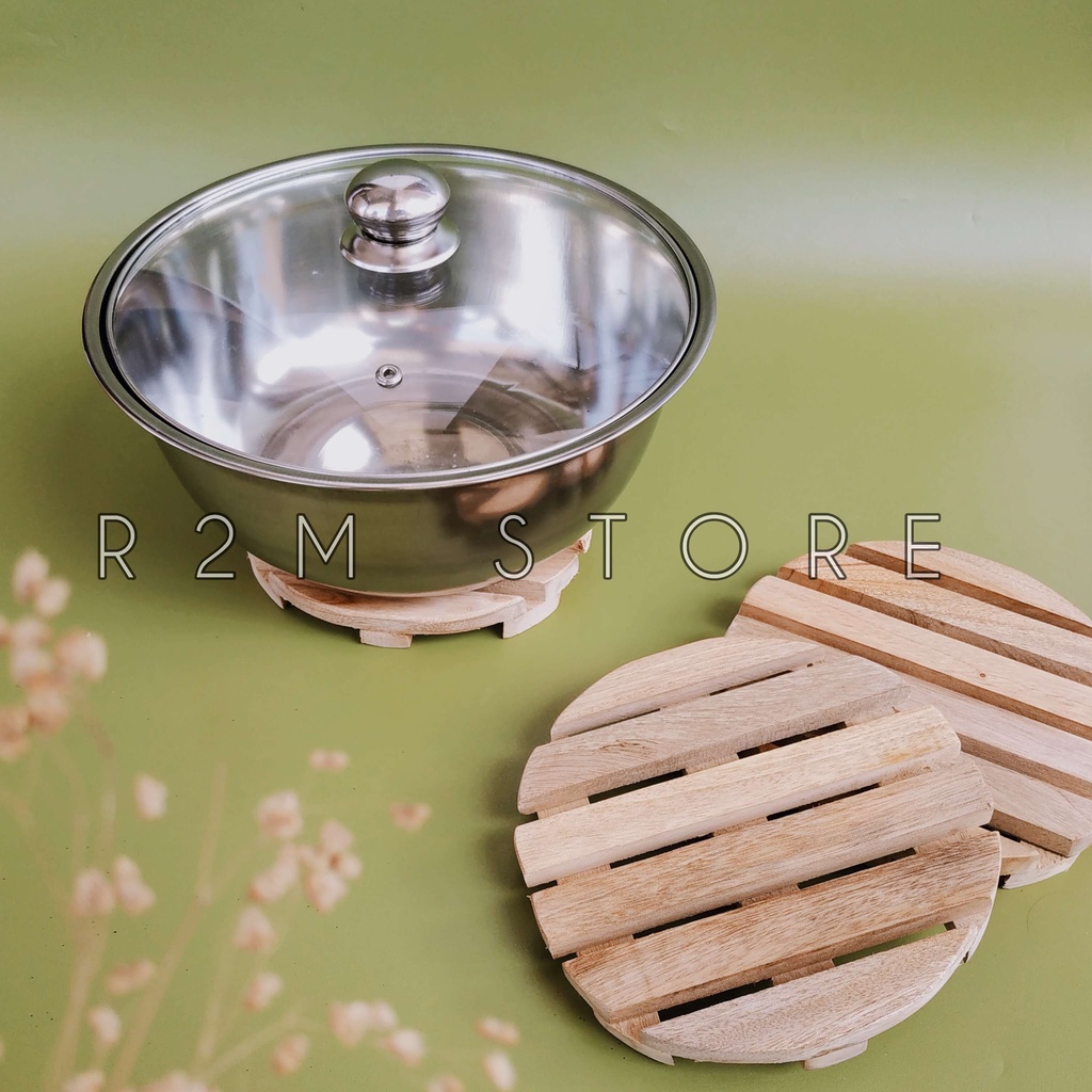 Jual TATAKAN KAYU BULAT / DIAMETER 16CM / TATAKAN PANCI / ALAS PIRING ...