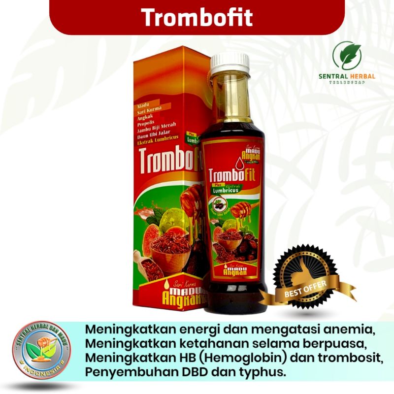 Jual Trombofit Sari Kurma Madu Angkak Jambu Biji Plus Daun Ubi Jalar ...