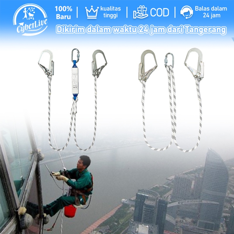 Jual 2m Safety Hook Dengan Absorber Lanyard Double Hook Climbing Rope ...