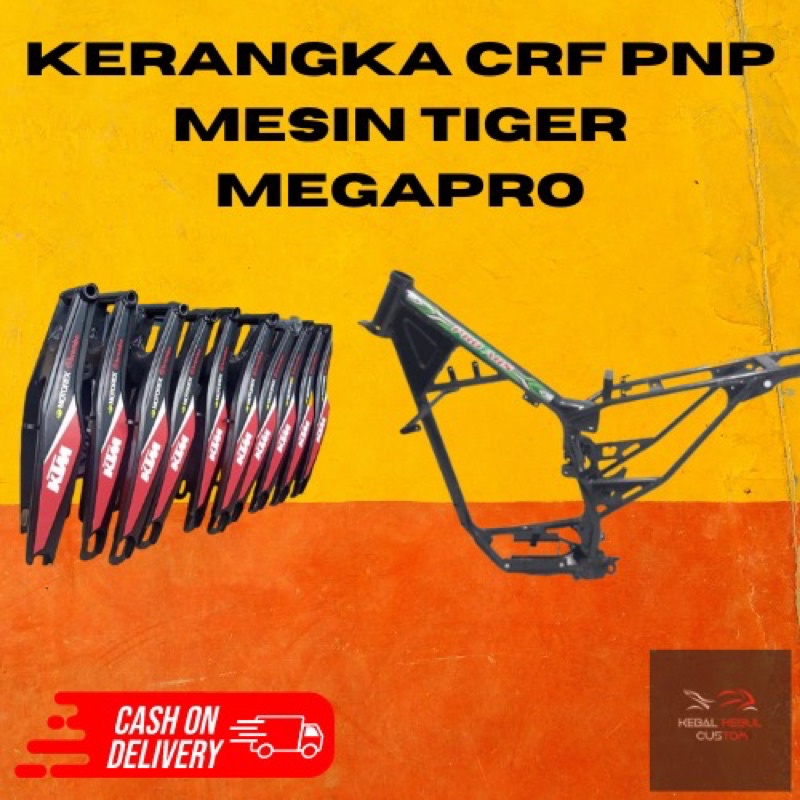 Jual frame rangka replika honda CRF 150 L paket premium tanpa roda wheelset pnp mesin megapro ...