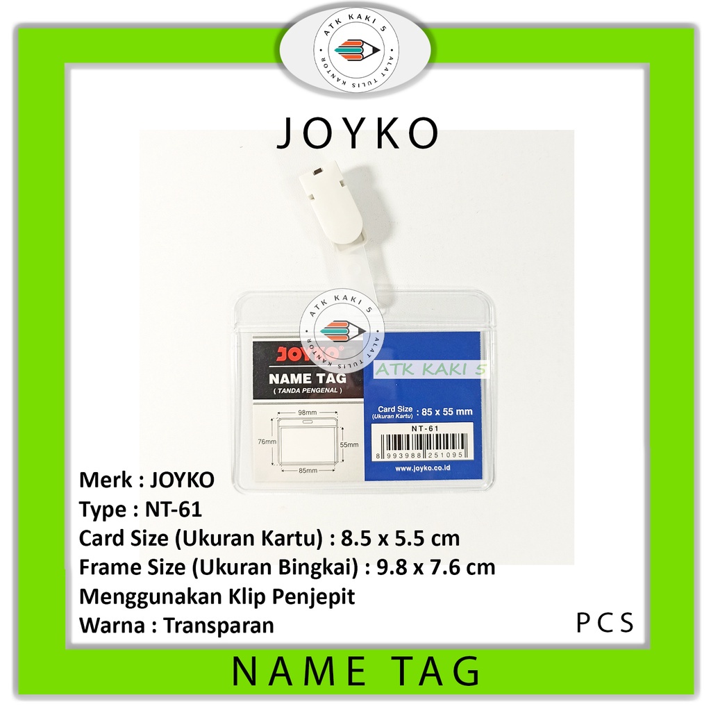 Jual JOYKO - Gantungan Kartu Nama NT-61 Name Tag - Pcs | Shopee Indonesia