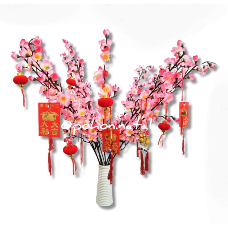 Jual Pohon Imlek Decorative Plastik Hiasan Meihua Sakura Angpao Pot ...