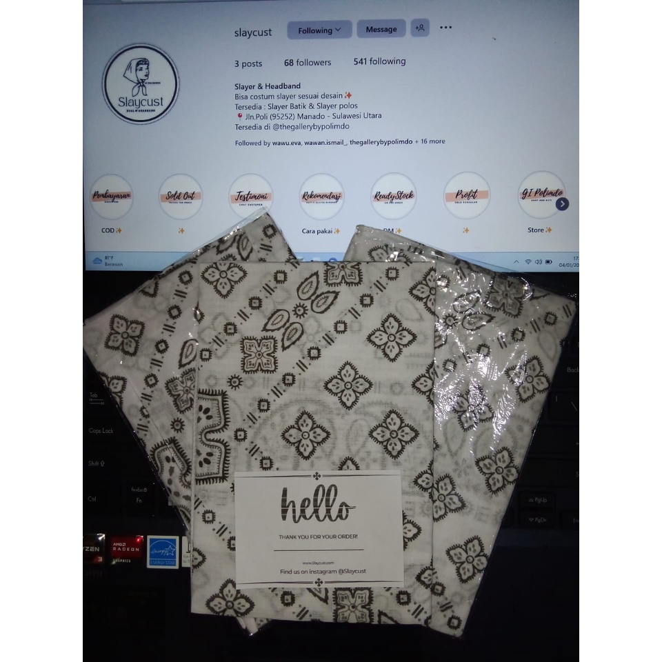 Jual Slayer Batik bandana warna putih | Shopee Indonesia
