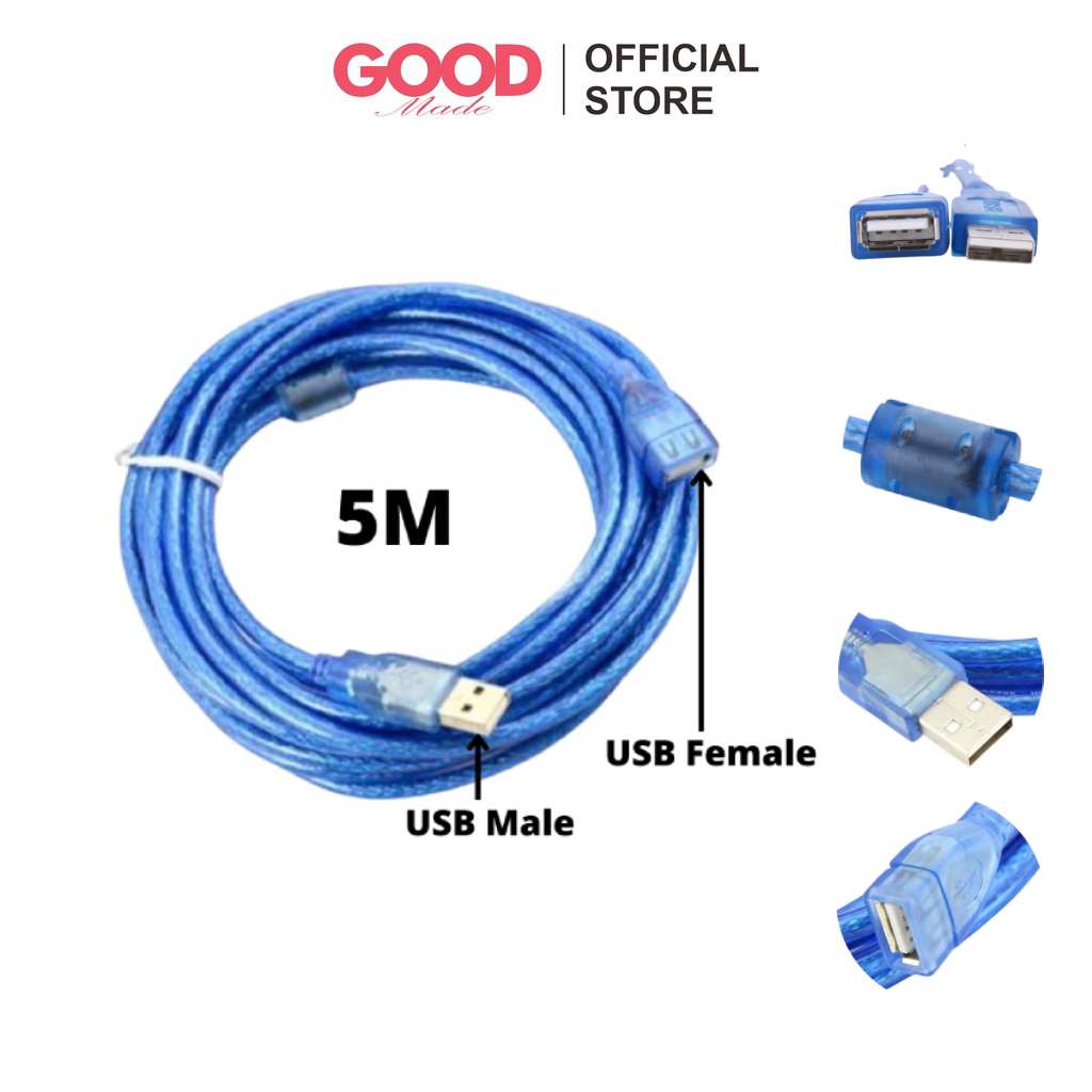 Jual GOOD MADE - Kabel Sambungan USB 5m / Cable USB Extention 5 Meter / Kabel Perpanjang USB ...