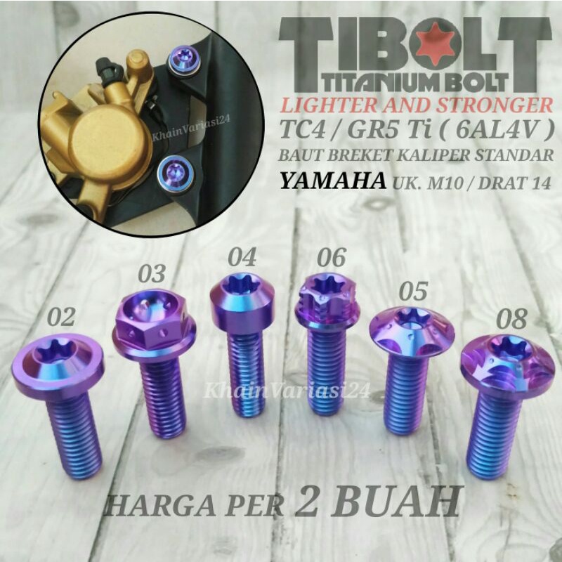 Jual Baut Titanium gr5 breket Kaliper standar yamaha vixion r15 jupiter mx king mio nmax aerox ...