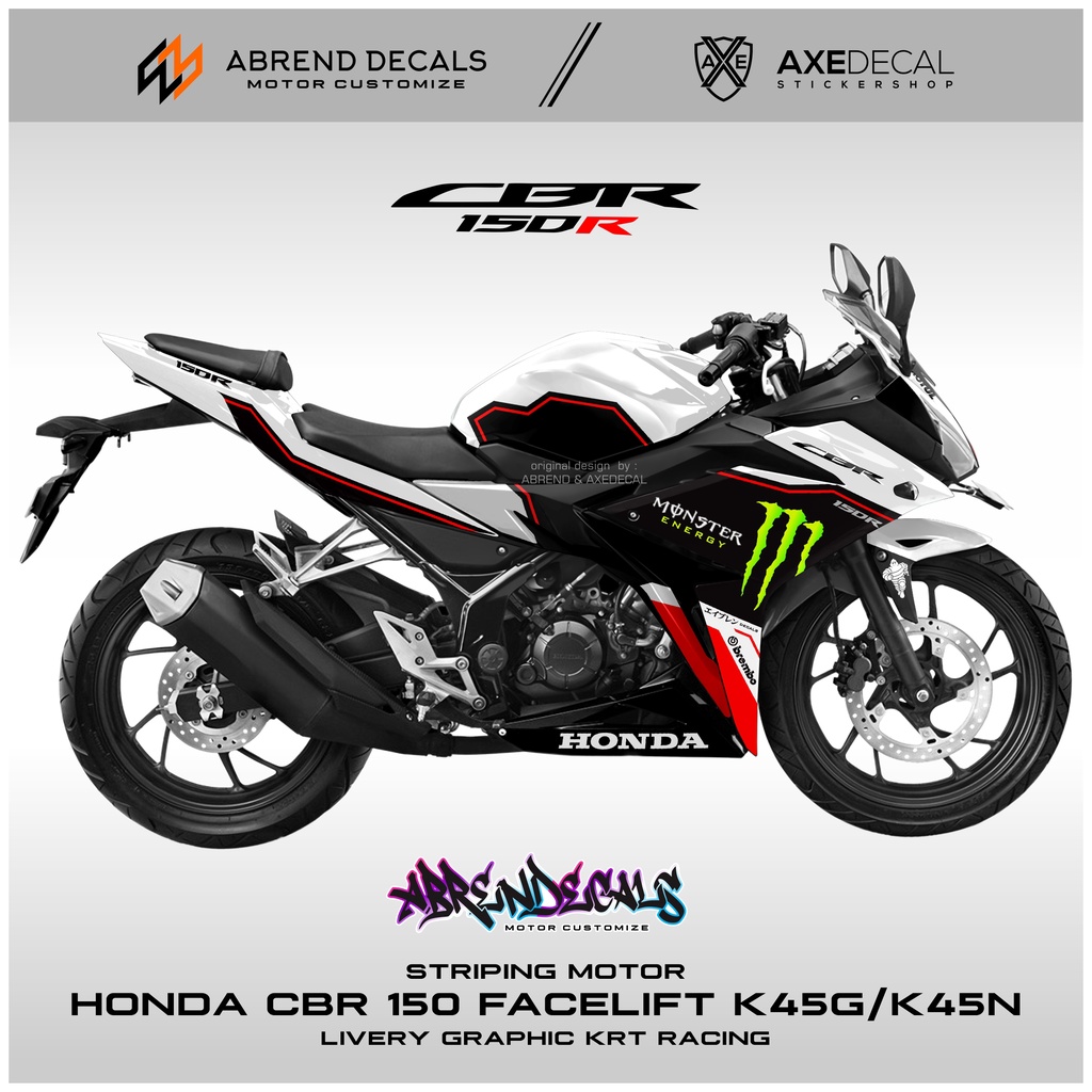 Jual STRIPING CBR 150 FACELIFT LIVERY KRT RACING CUSTOM / STIKER MOTOR ...