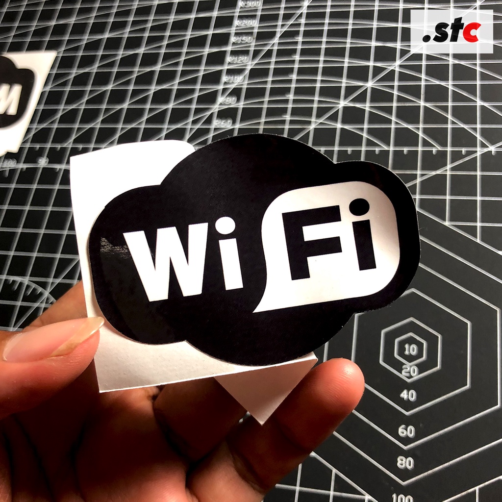 Jual Sticker Graftac Free Wifi Area Cutting Laminasi Anti Air Stiker ...