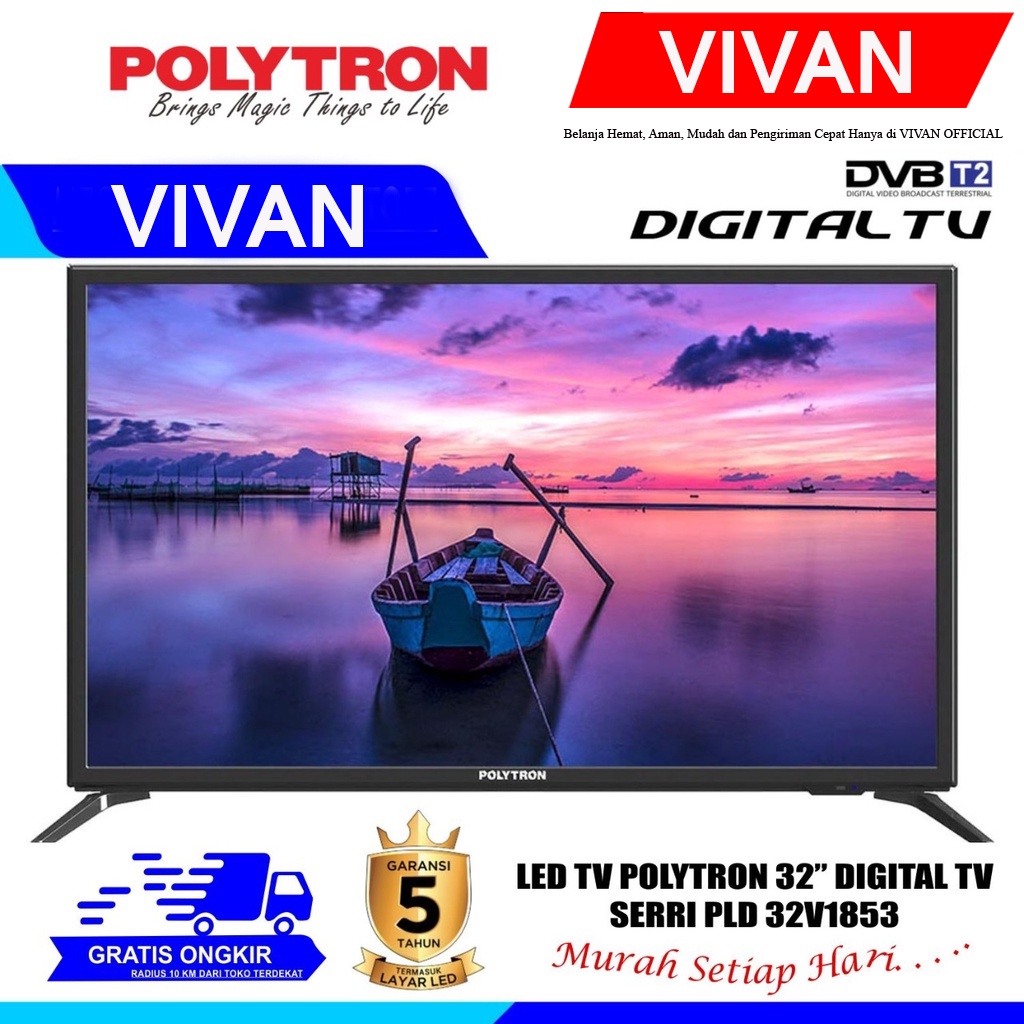 Jual Polytron PLD32V1853 LED Digital TV 32 Inch PLD-32V1853 - Lapis 2 Bubble wrap packing super ...