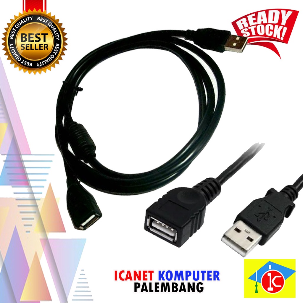 Jual Kabel USB Extension 1,5M Hitam Male To Female 1,5M Penyambung Kabel | Shopee Indonesia