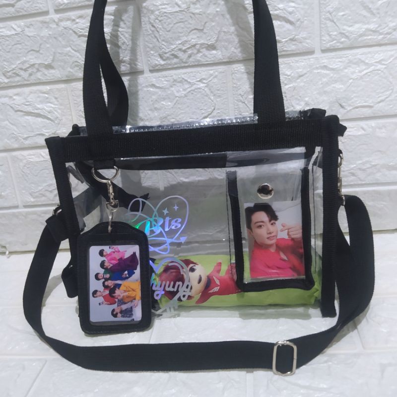 Jual Tas transparan KPOP + id card fhoto / tas konser K-POP | Shopee Indonesia
