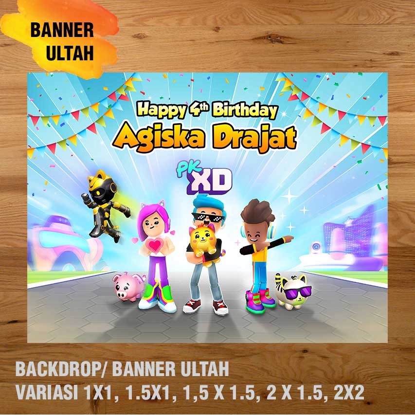 Jual PK XD BANNER/ BACKDROP/ SPANDUK ULANG TAHUN UL-TAH | Shopee Indonesia