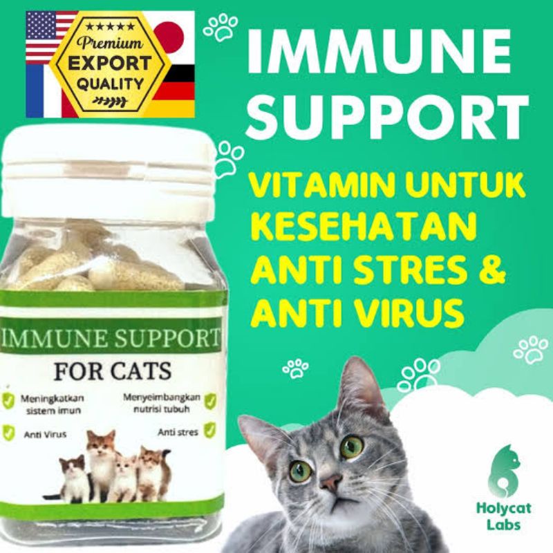 Jual IMMUNE SUPPORT 1 KAPSUL - Vitamin Imun Kucing Anti Virus Stress Meningkatkan Imunitas ...