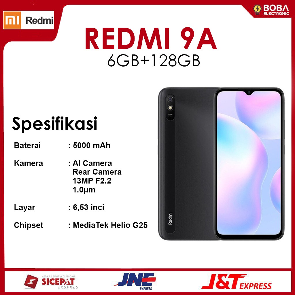 Jual HP Redmi 9A RAM 6GB/128GB 13MP Kamera Belakang Layar Smartphone ...