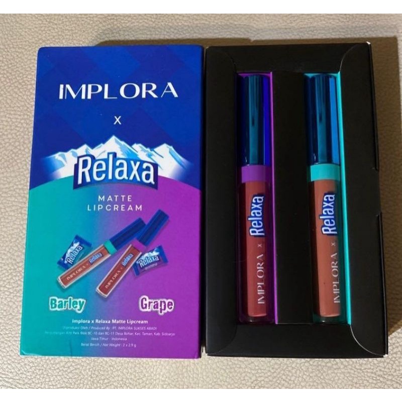 Jual BEAUTY BASIC - IMPLORA X RELAXA MATTE LIP CREAM /BARLEY/GRAPE ...