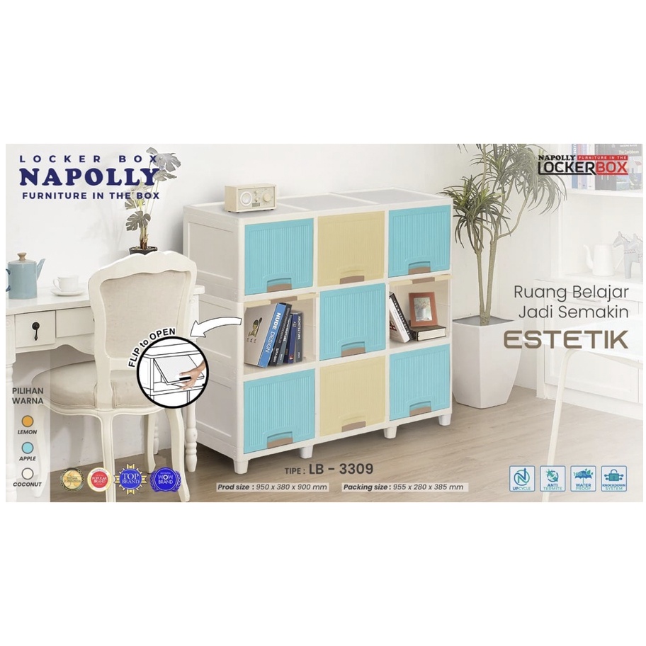 Jual LEMARI PAKAIAN PLASTIK 9 PINTU / LACI PLASTIK 9 PINTU NAPOLLY LOCKER BOX LB 3209 / LACI ...