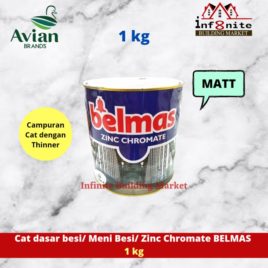 Jual Cat Meni Belmas Cat Dasar Besi Cat Zinc Chromate Belmas Avian 1 Kg ...