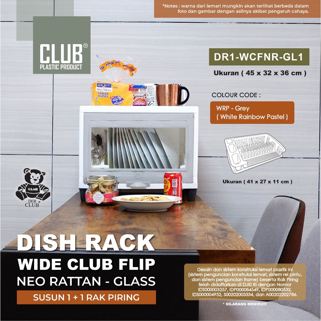 Jual RAK PIRING PLASTIK KACA CLUB / DISH RACK / TEMPAT PENYIMPANAN ...