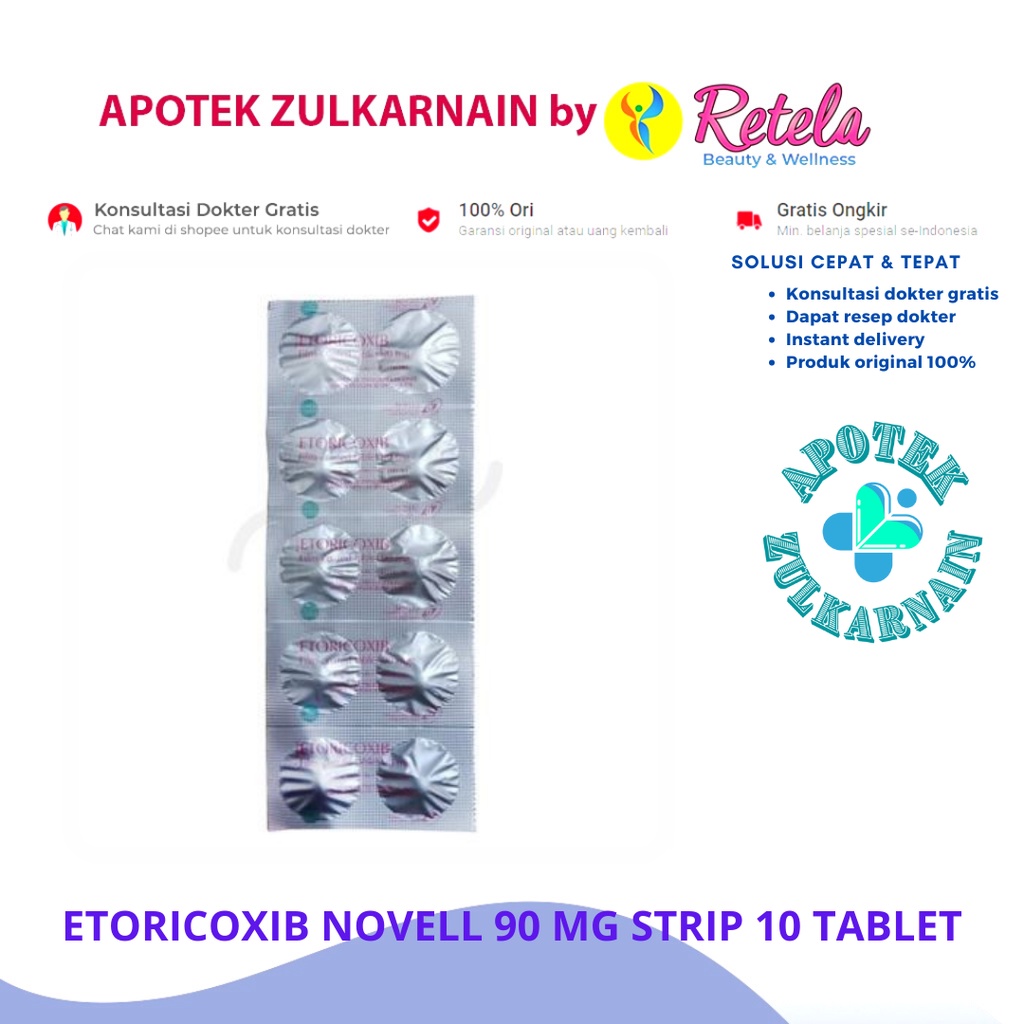 Jual ETORICOXIB NOVELL 90 MG STRIP 10 TABLET arcoxia orinox etorvel ...