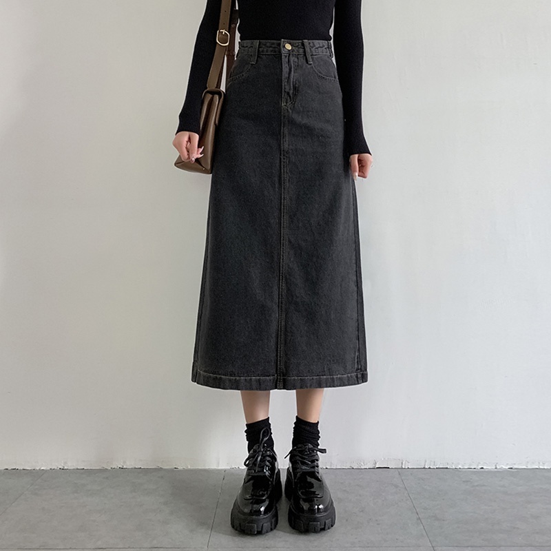 Jual Alice Rok-Highwaist Rok Jeans Wanita / Kekinian Fashion Split ...