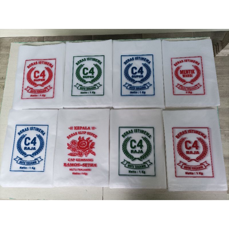 Jual Plastik beras 1 kg polos dan cap isi 100 lembar | Shopee Indonesia