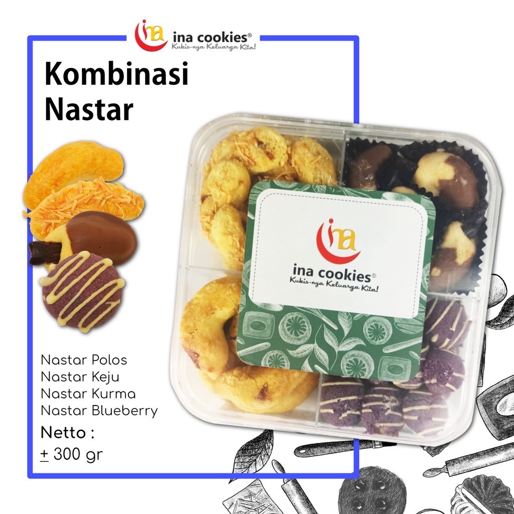 Jual Ina Cookies Kue Kering Kombinasi Nastar | Shopee Indonesia