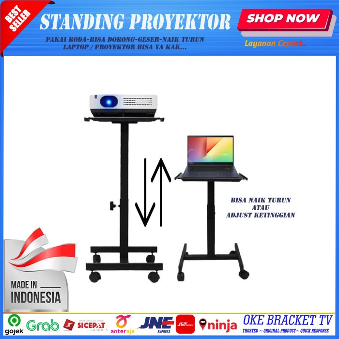 Jual Layar Breket Dorong Proyektor, Standing Projector Proyektor ...