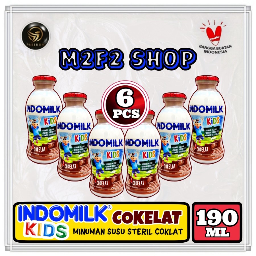 Jual Susu Indomilk Steril Botol Pet Cokelat | Chocolate - 190 ml (Kemasan 6 Pcs) | Shopee Indonesia