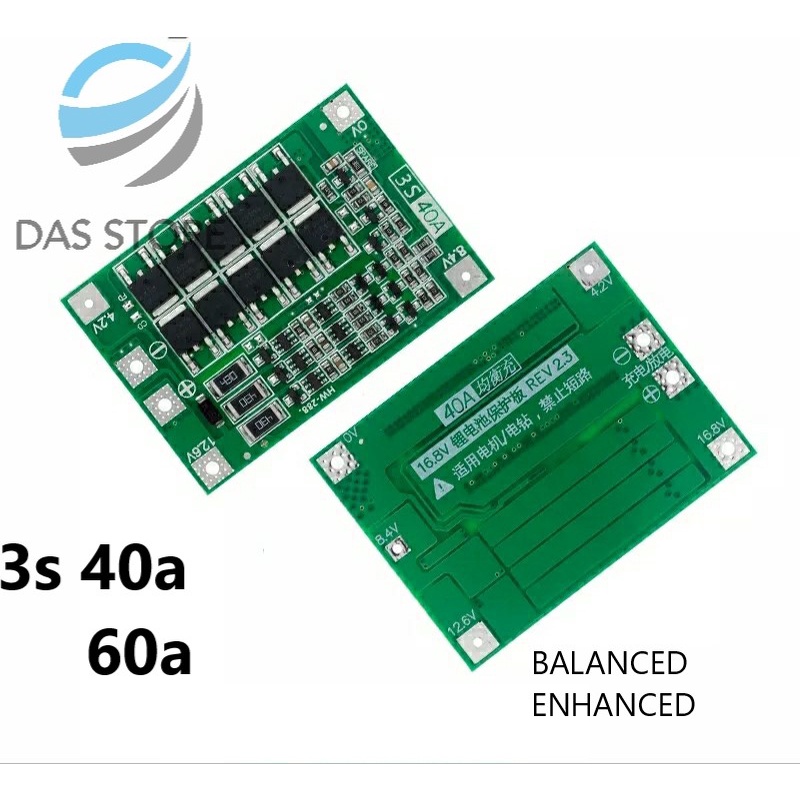 Jual BMS 3S 12.6V 40A baterai management system untuk lithium-ion ...