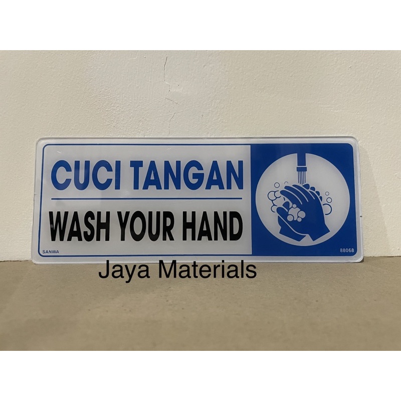 Jual Tempelan Dinding Papan Cuci Tangan / sign board acrylic wash your ...