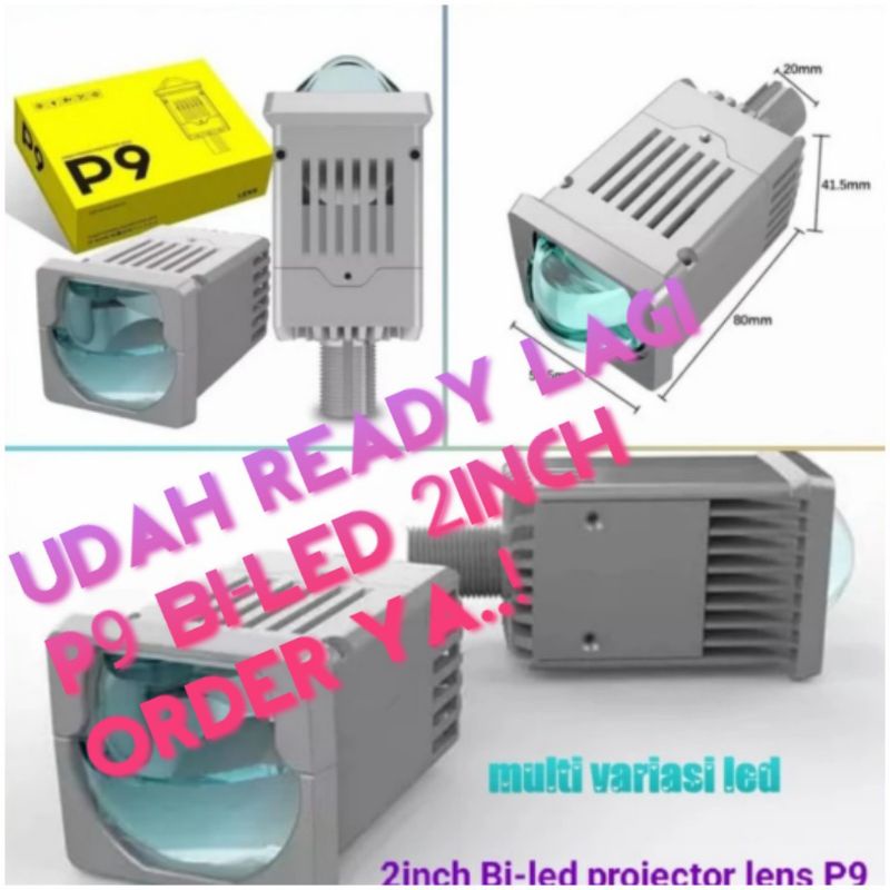 Jual lampu LED biled P9 projedtor lens Matrix 2 inch motor mobil*)harga ...