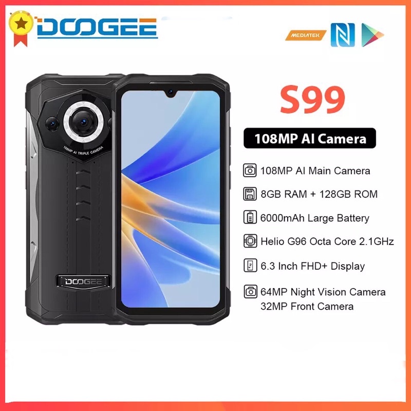 Jual Doogee S99 Rugged 8GB + 128GB Night Vision 64MP Back Camera 108MP ...