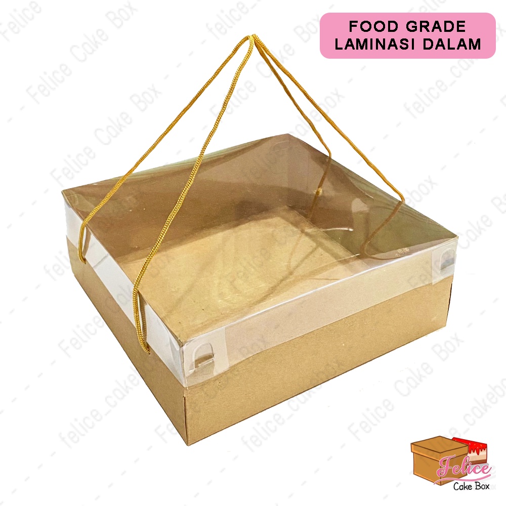 Jual BOX KRAFT MIKA EMBOS TALI FOODGRADE 25X25X8 CM / DUS KRAFT MIKA ...