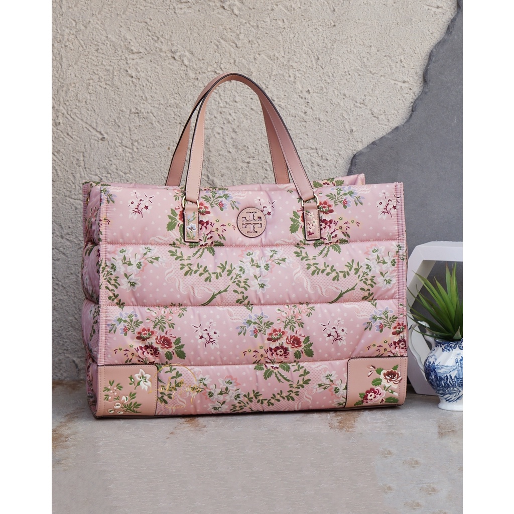 Jual Tory burch ella nylon quilted tote (authentic / original ) | Shopee Indonesia