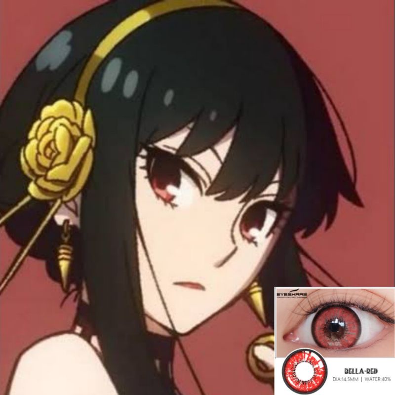 Jual Softlens Yor Forger Spy x Family Anime Merah Red Color Soft ...