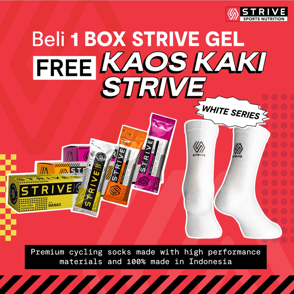 Jual STRIVE PROMO - Beli 1 box Strive Gel dapatkan GRATIS 1 psg Kaos Kaki Strive (white Series ...