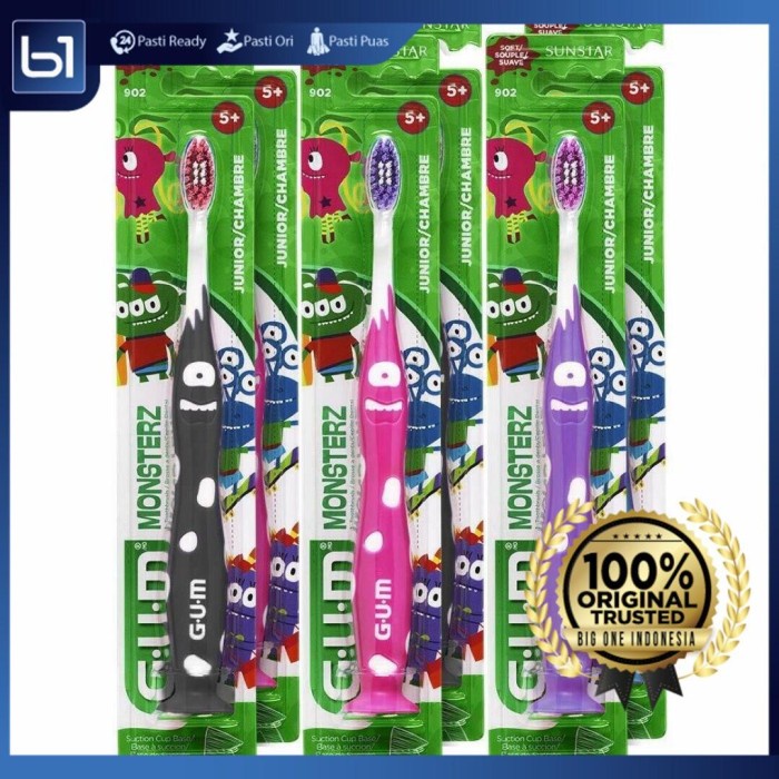Jual GUM Sikat Gigi Anak 5+ Tahun, Gum Monsterz Sunstar 902P Kids, Gum ...
