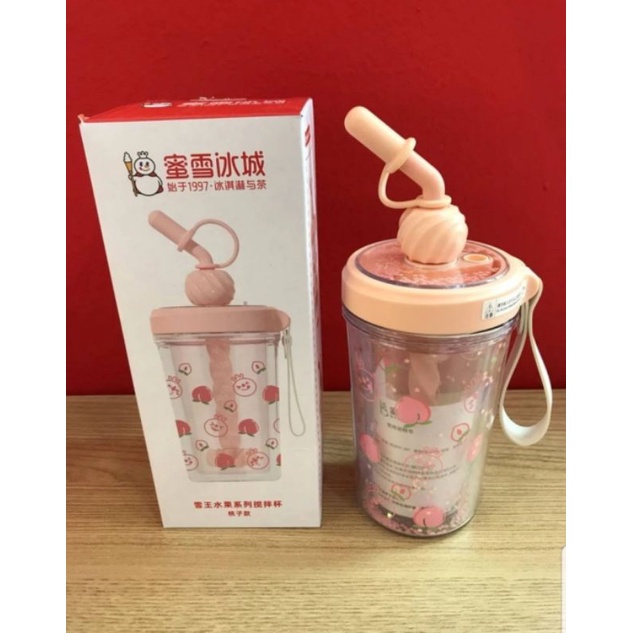 Jual Original Fruit Tumbler mixue botol minum anak motif buah lucu snow ...